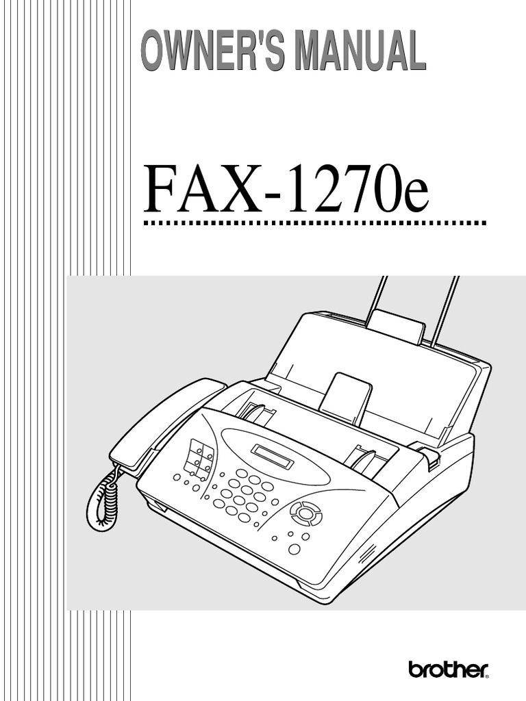 Brother Intellifax 1270e Fax Machine | PDF