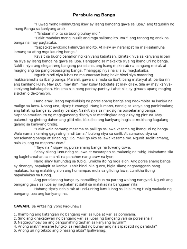 Ang Parabula NG Banga | PDF
