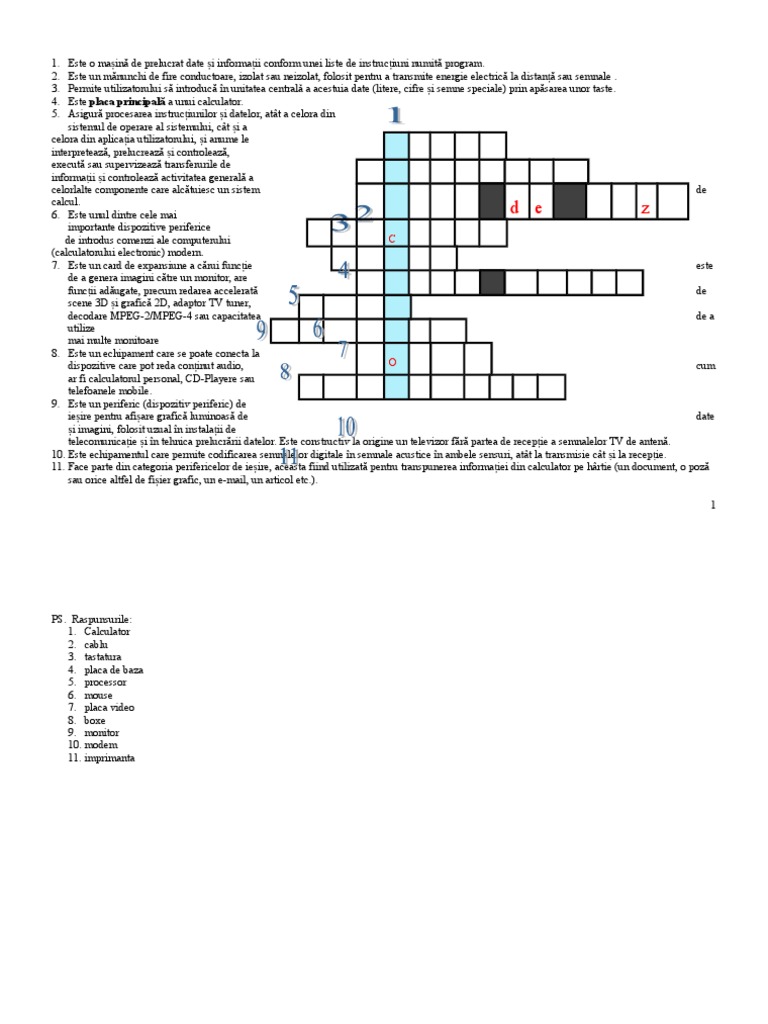 Rebus Informatica Clasa 7 | PDF