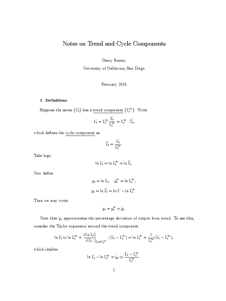 Notes On Trend and Cycle Components | PDF | Applied Mathematics ...