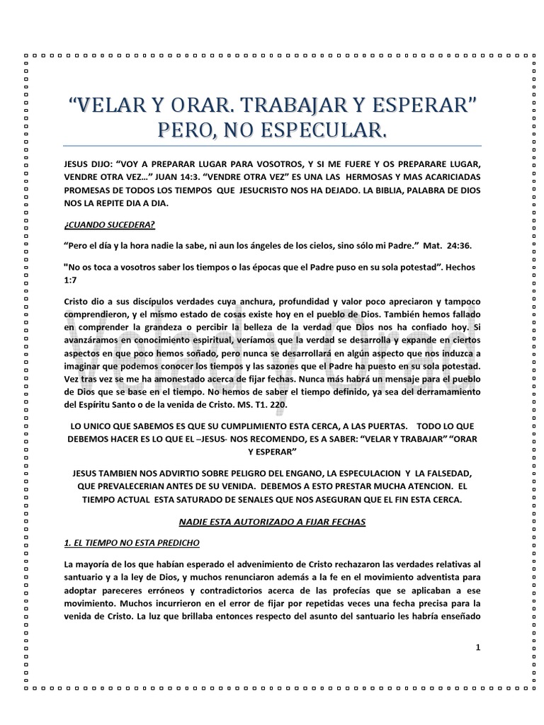 Velar y Orar | PDF | Cristo (título) | Jesús