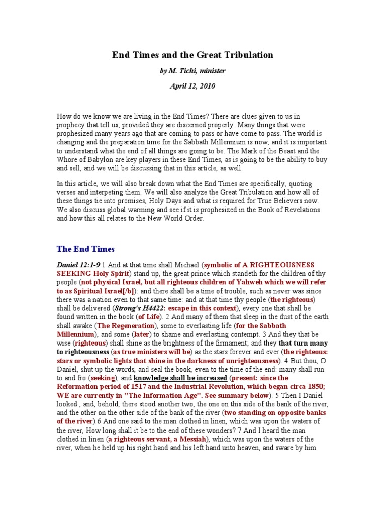 Understanding End Times Prophecies | PDF | Christian Eschatology ...
