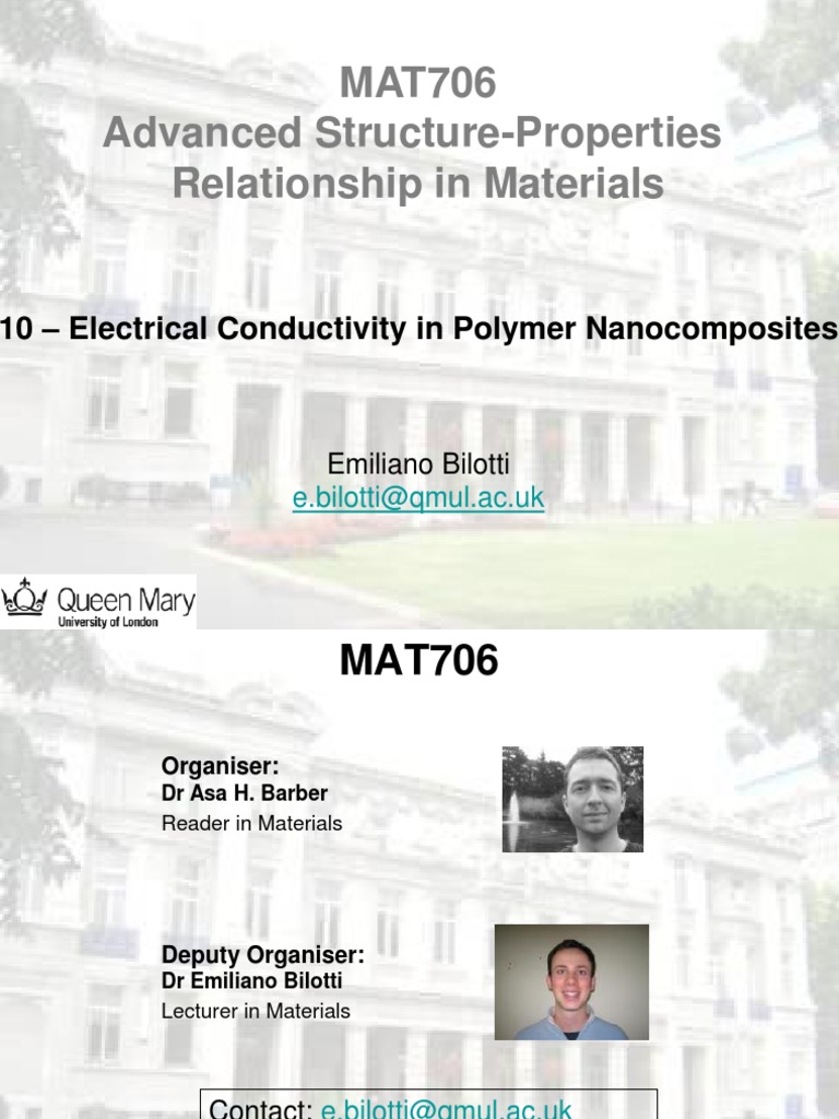 Polymer Nanocomposites and Electrical Conductivity | PDF | Electrical ...