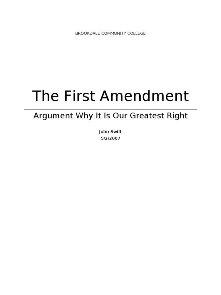 The First Amendment: America's Core Liberty | PDF | American Civil ...