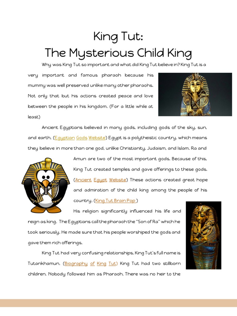 Finalkingtutbiography | PDF | Tutankhamun | Ancient Egypt