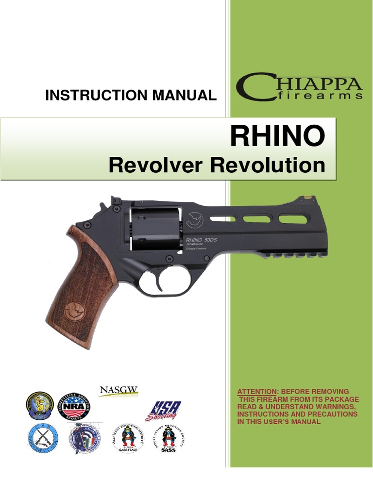 Chiappa Rhino Revolver User Manual | PDF | Trigger (Firearms) | Revolver