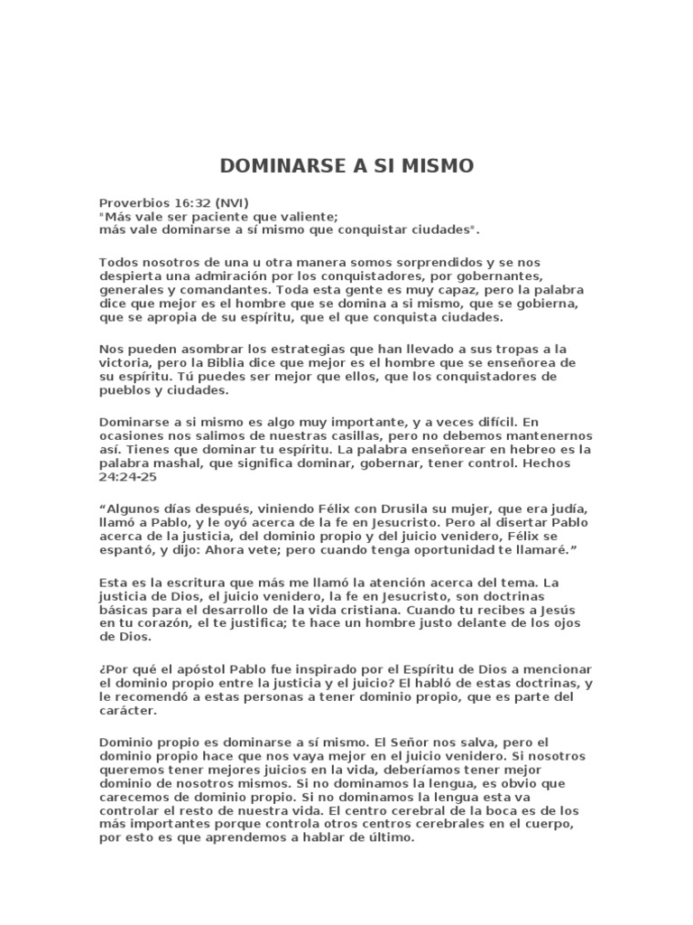 Dominarse A Si Mismo - Cash Luna | PDF | Fe | espíritu Santo