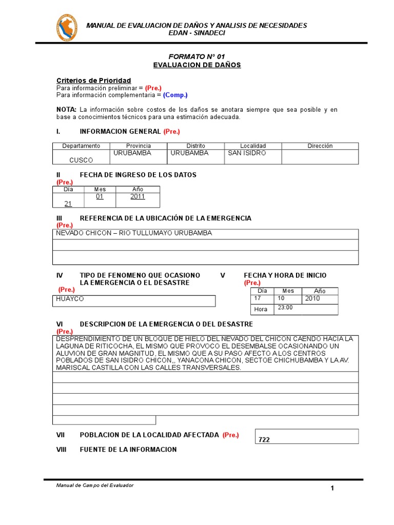 Formatos EDAN | PDF | Transporte | La carretera