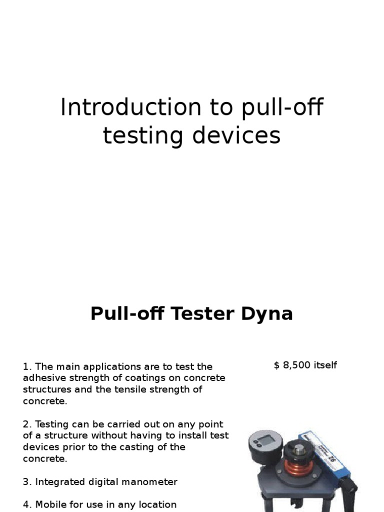 Pull-Off Testing Devices Overview | PDF