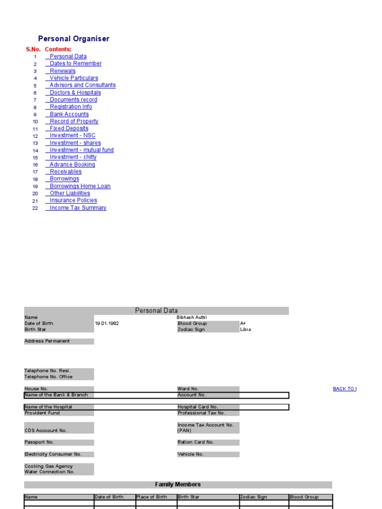Personal Financial Organizer | PDF | Mortgage Loan | Insurance