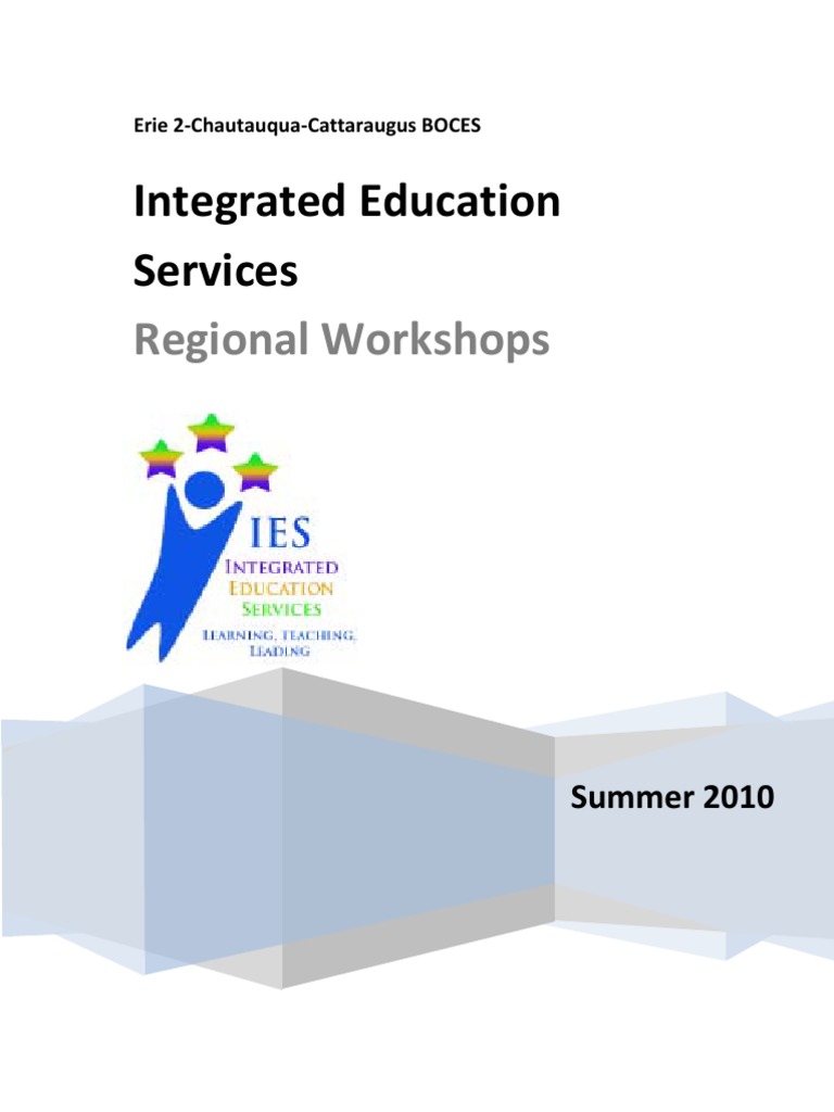 Integrated Education Services: Regional Workshops | PDF | Curriculum ...