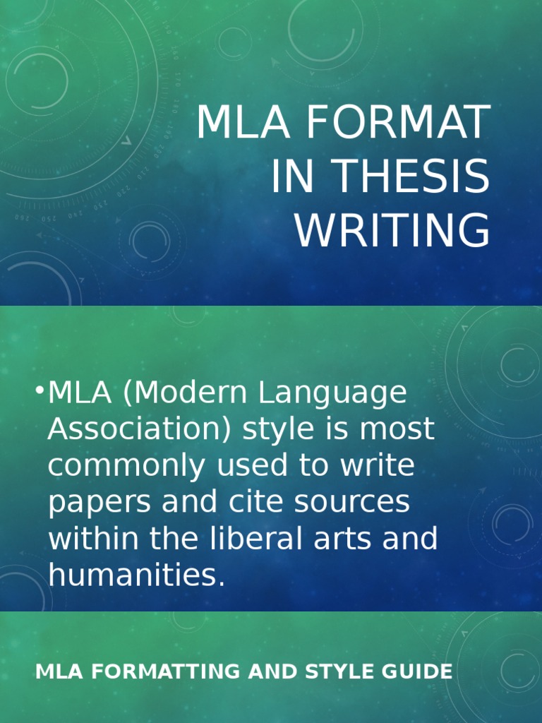 MLA Format in Thesis Writing | Download Free PDF | Citation | Text