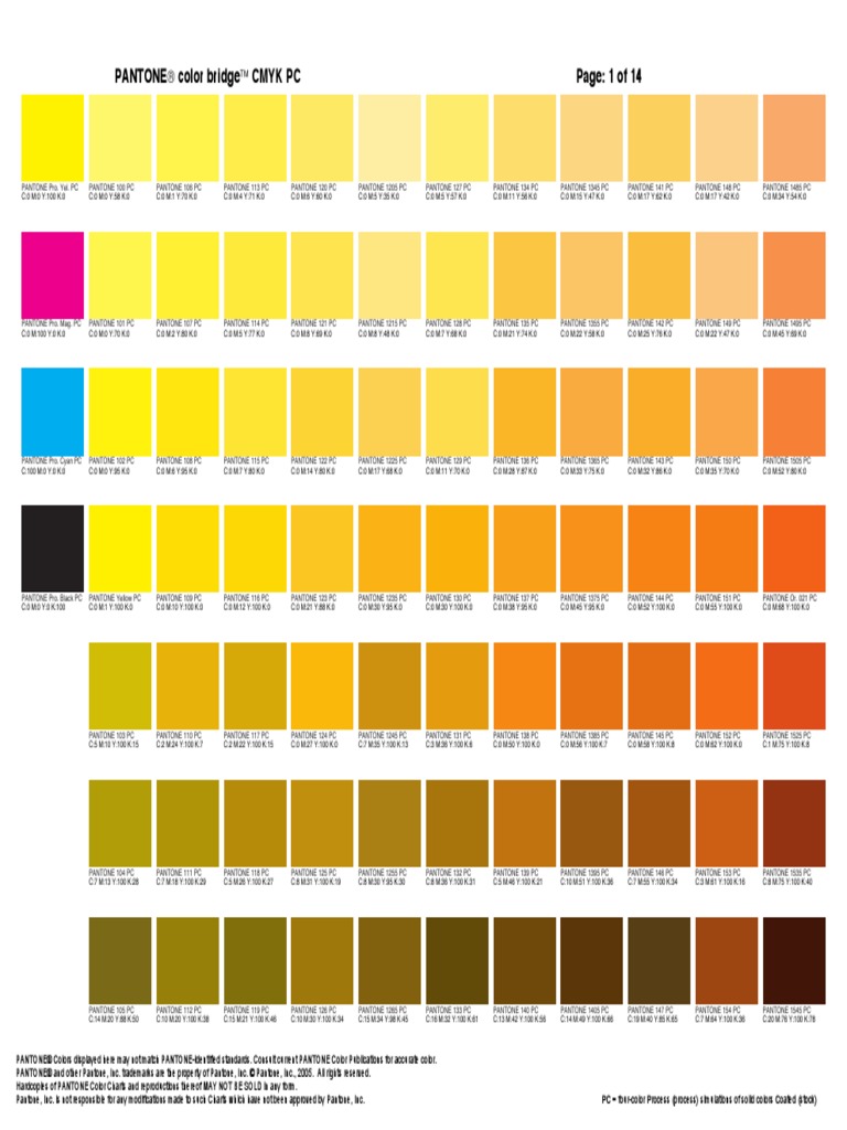 Pantone Pc Chart | Color | Publicación
