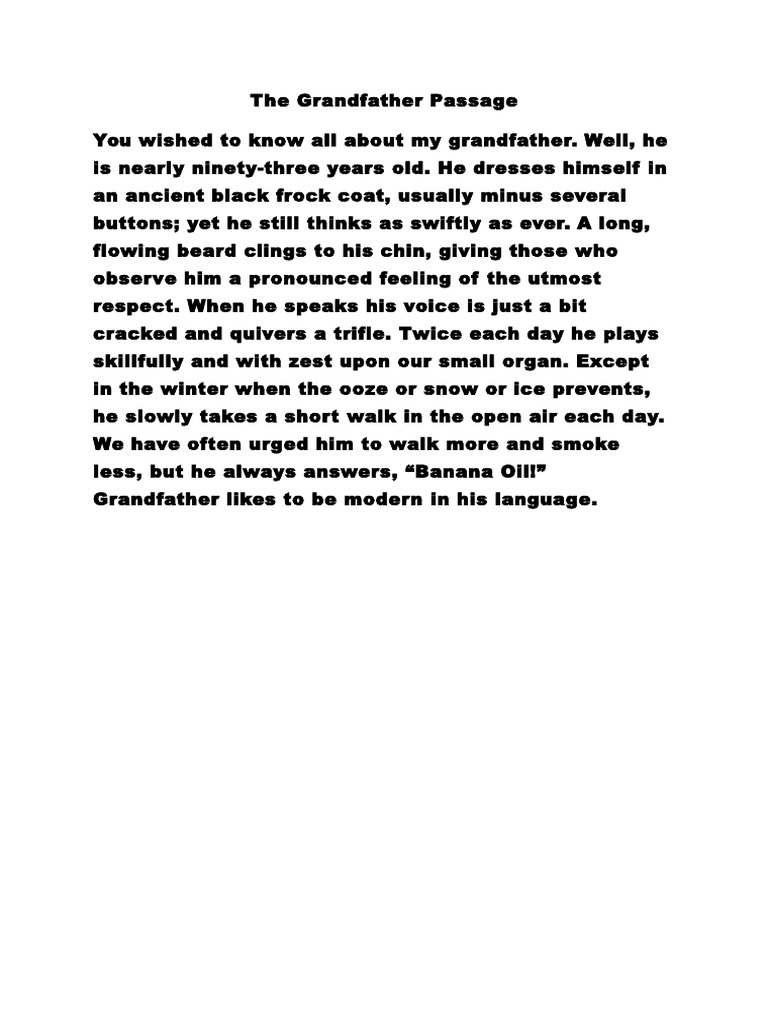 The Grandfather Passage | PDF