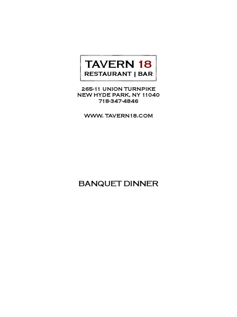 Tavern 18 - Banquet Packages Dinner | PDF | Entrée | Salad
