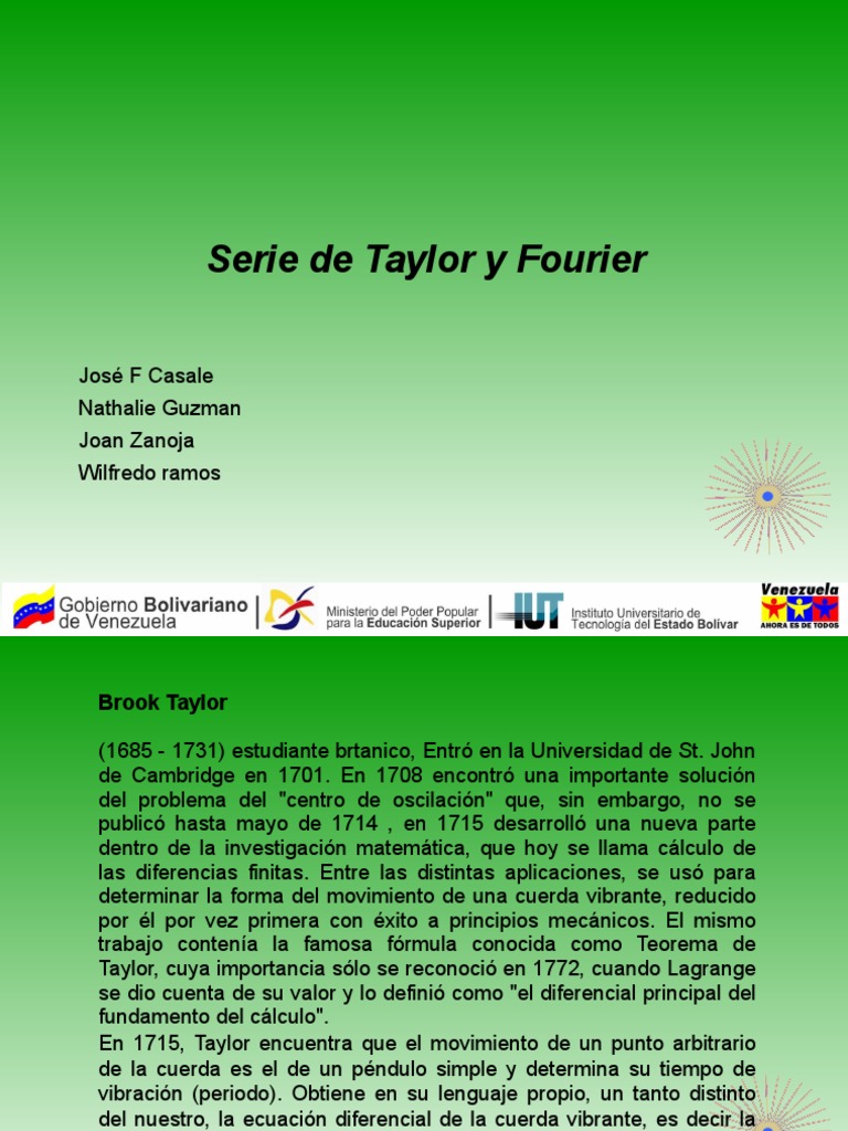 SERIE Taylor y Fourier | PDF | Series de Fourier | Matemáticas