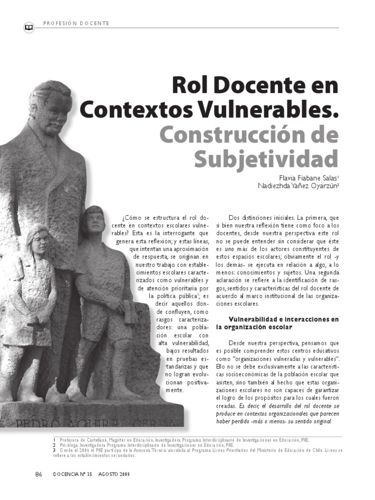 Rol Docente en Contextos Vulnerables | PDF
