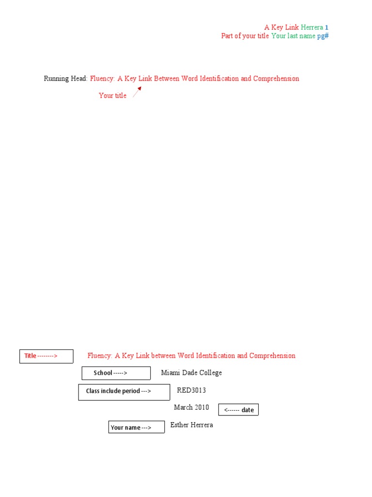 APA Styled Sample Paper | Download Free PDF | Fluency | Reading ...