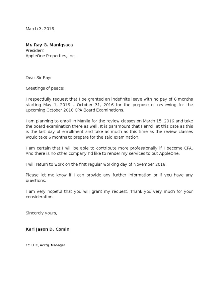 Leave Sample Indefinite | PDF