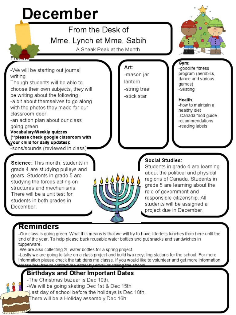 December Classroom Updates & Events | PDF | Foreign Language Studies