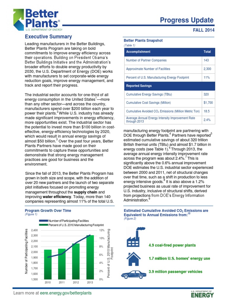 Better Plants Progress Update 2014 | PDF | Efficient Energy Use ...