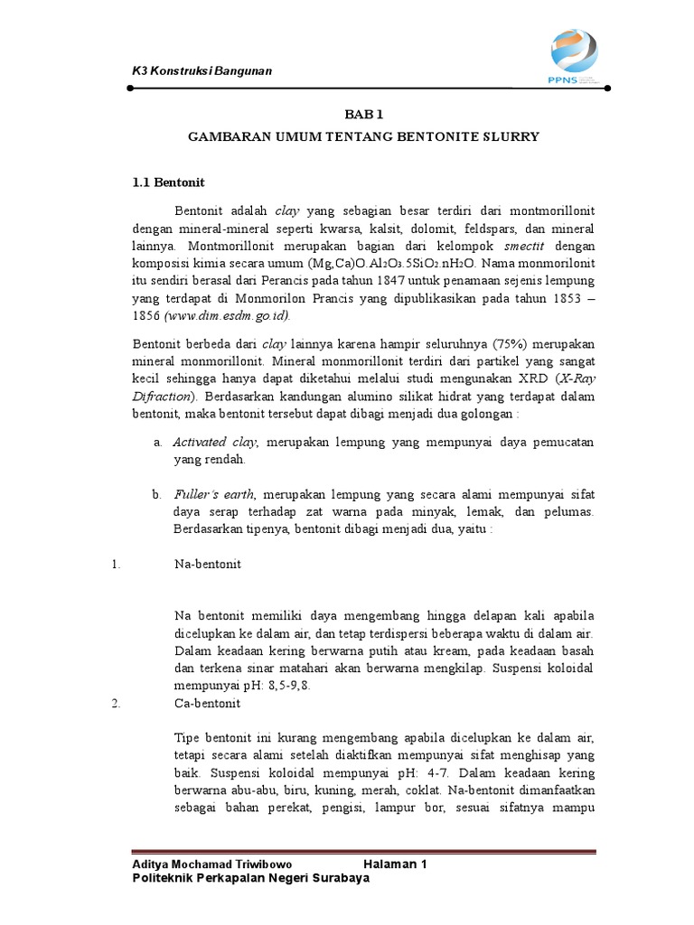Gambaran Umum Bentonit Slurry | PDF | Teknologi & Rekayasa