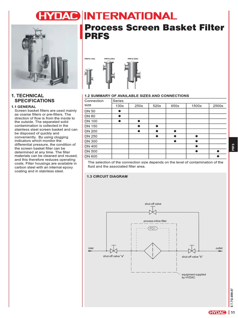 Process Screen Basket Filter Technical Specifications | PDF ...