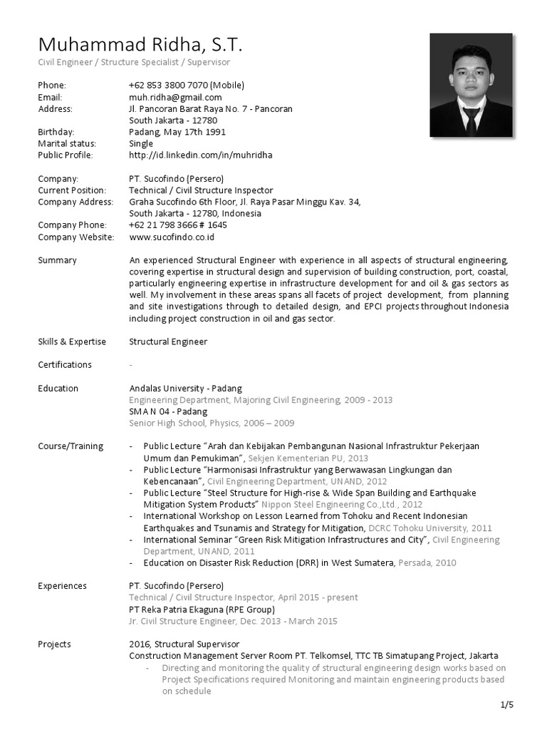 CV Structural Engineer | PDF | Specification (Technical Standard) | Engineering