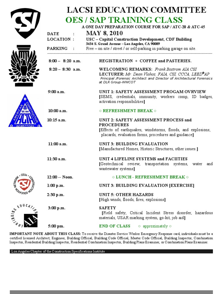 Oes / Sap Training Class: Free - On Site / Street / or Self-Parking in ...