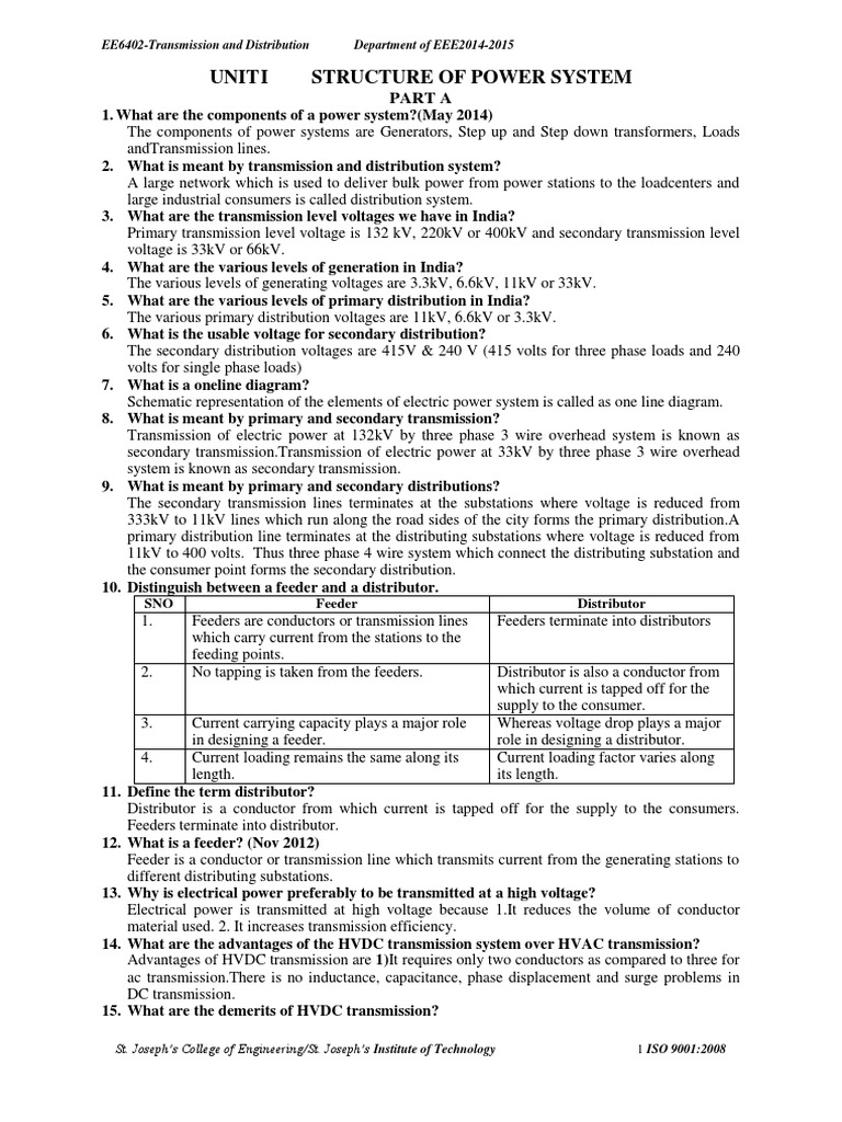 Structure of Power System | PDF | High Voltage Direct Current ...