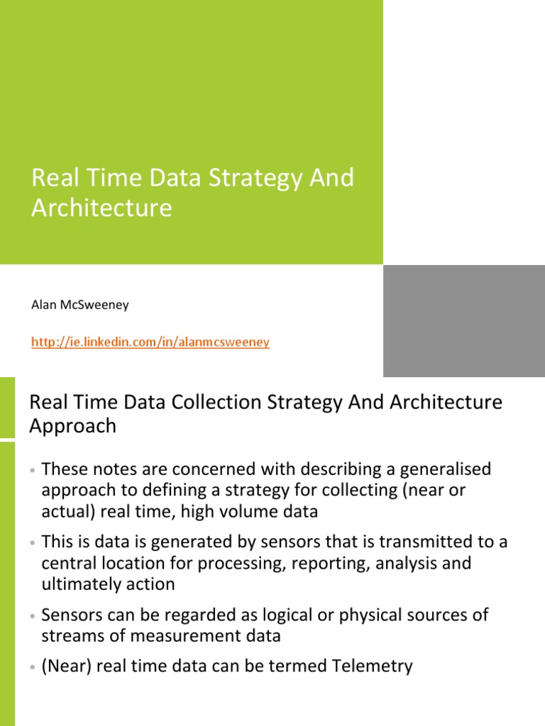 Real Time Data Strategy and Architecture | PDF | Data Quality ...