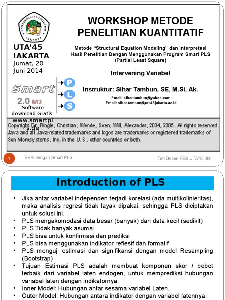 Modul SEM Dengan PLS - Intervening | PDF