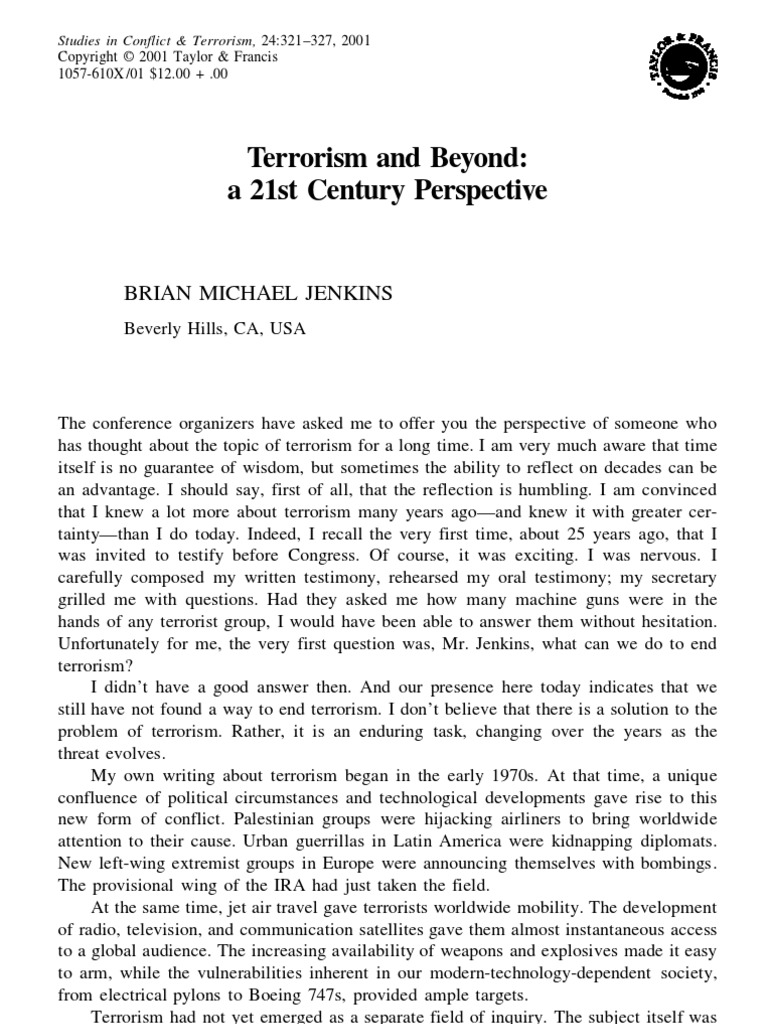 Terrorism and Beyond: A 21st Century Perspective | PDF | Biological ...