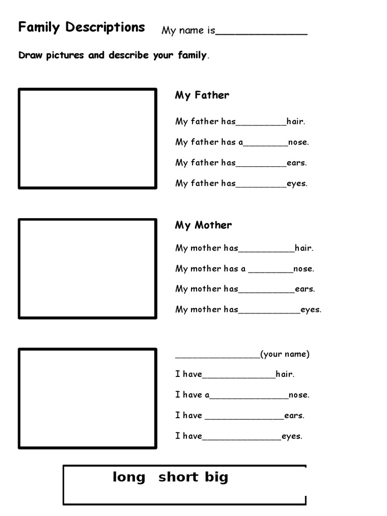 Family Description Worksheet | PDF | Home & Garden