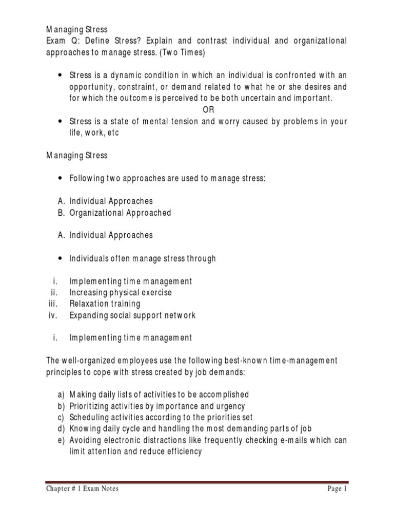 Stress Management Approaches Explained | PDF | Relaxation (Psychology ...