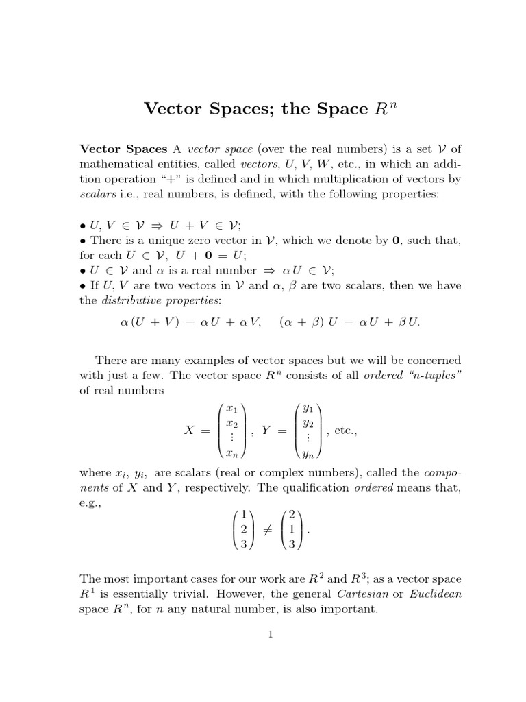 The Vector Space | PDF | Norm (Mathematics) | Euclidean Vector