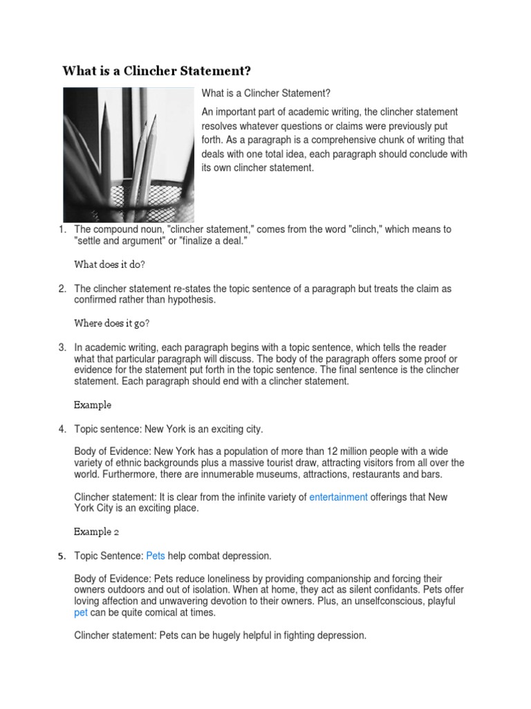 Clincher Sentences | PDF