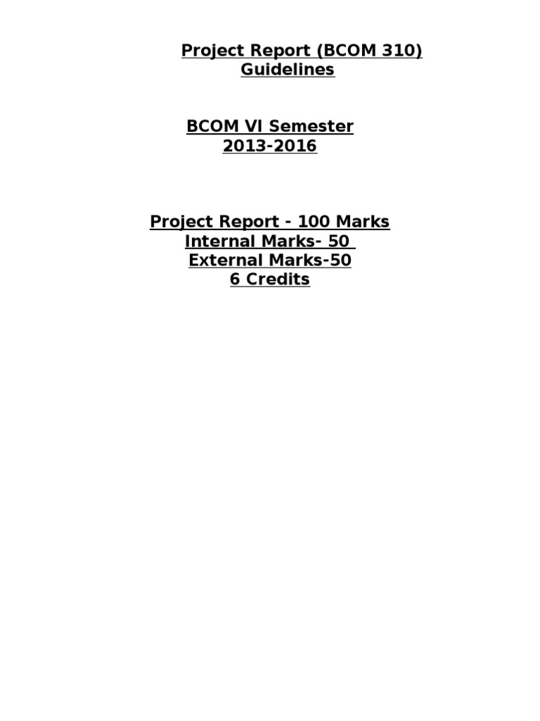 Project Report (BCOM 310) Guidelines | Download Free PDF | Typefaces | Statistics