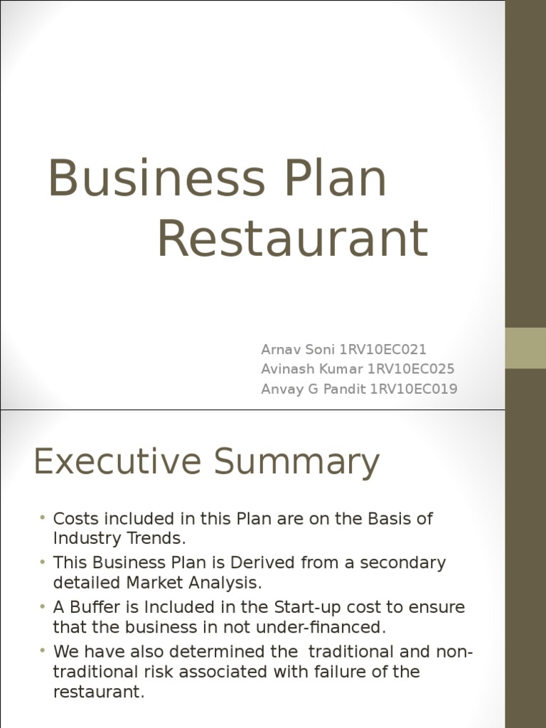 Business Plan - Restuarant - 2 | PDF | Restaurants | Menu