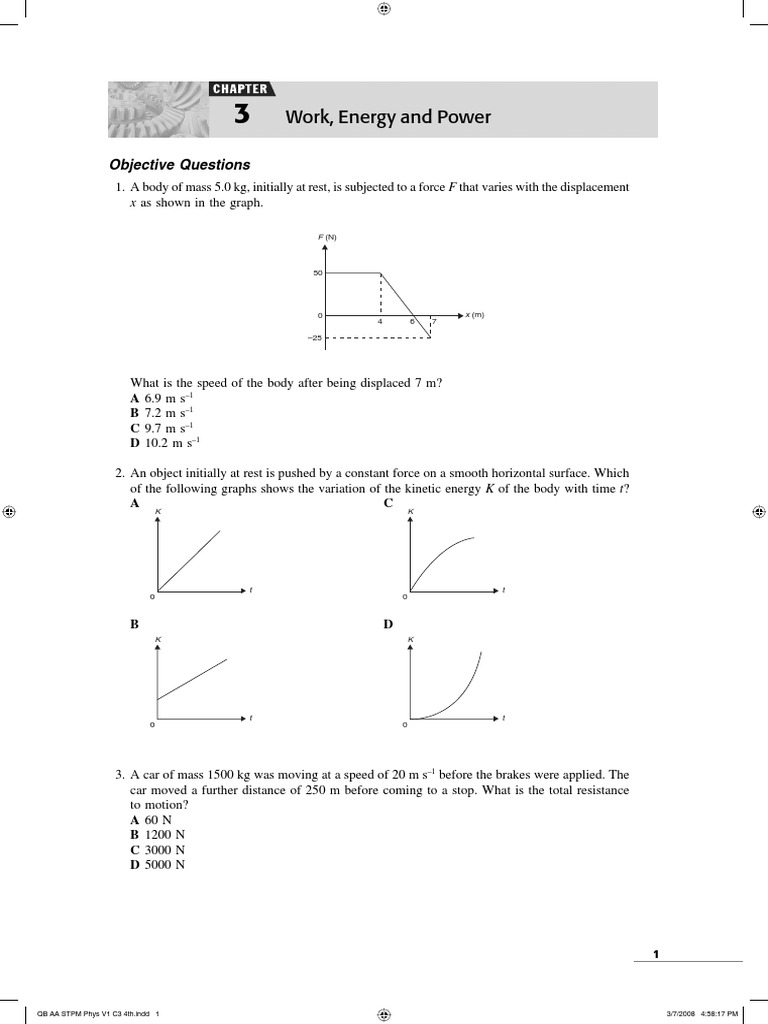 3 Work, Energy and Power | PDF | Teaching Methods & Materials | Science ...