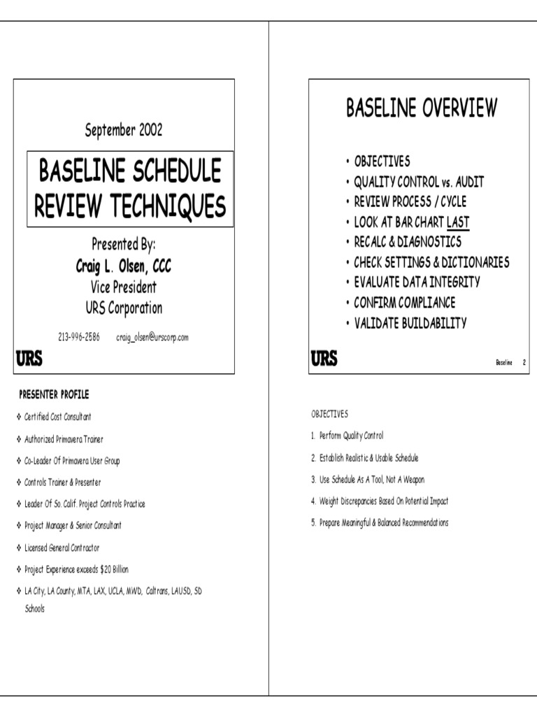 Baseline Schedule Review Techniques | PDF | Analysis | Business