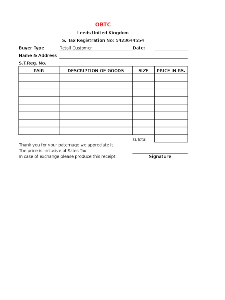 Retail Bill | PDF