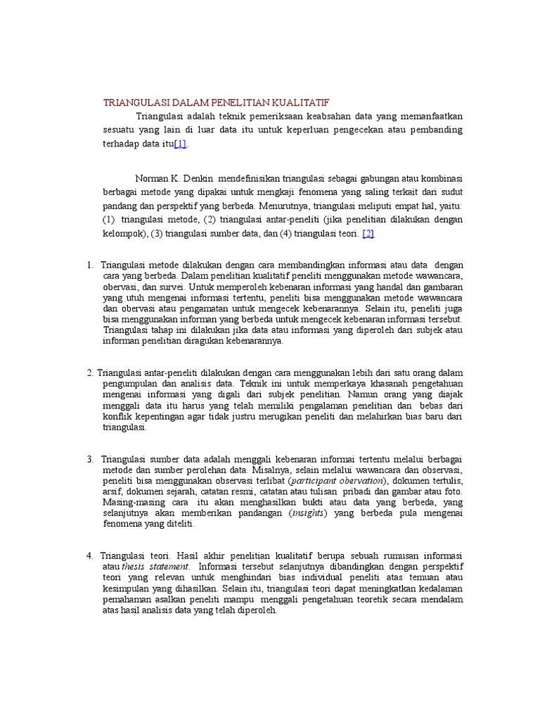 Triangulasi Dalam Penelitian Kualitatif | PDF | Sains & Matematika