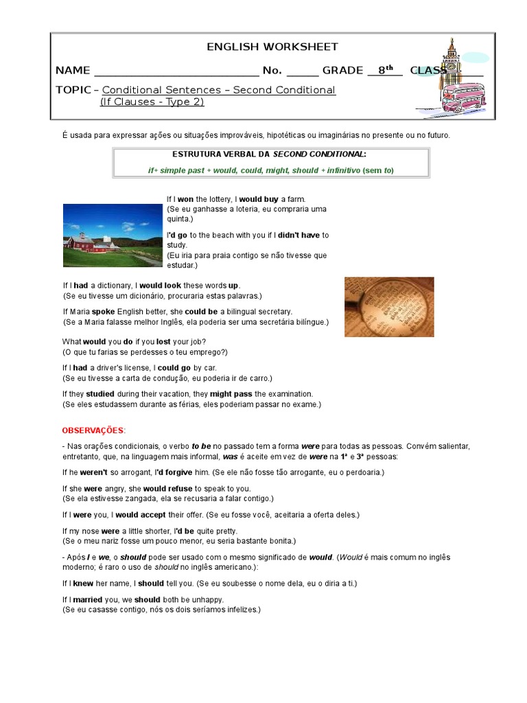 Conditional Sentences - If Clauses Type 2 | PDF | Semântica | Ciência ...