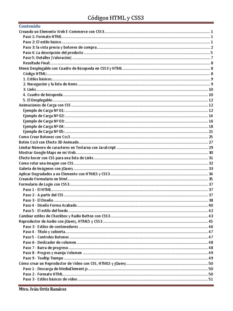 Codigos Varios1 | Hojas de estilo en cascada | HTML