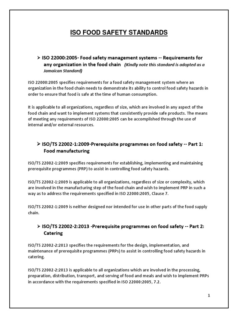 Iso Standards for Food Safety | Food Safety | Food And Drink
