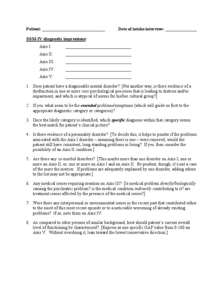 Diagnosis Worksheet | PDF