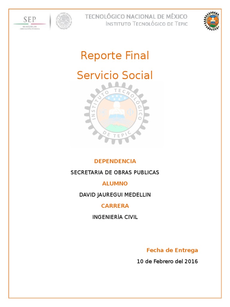 Reporte Final Servicio Social Jonathan | PDF | Science | Ingeniería