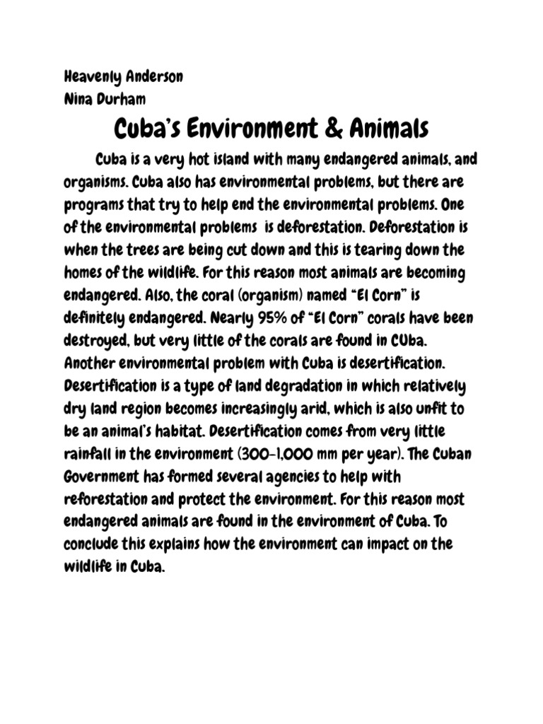 Cuba's Environmental Challenges | PDF