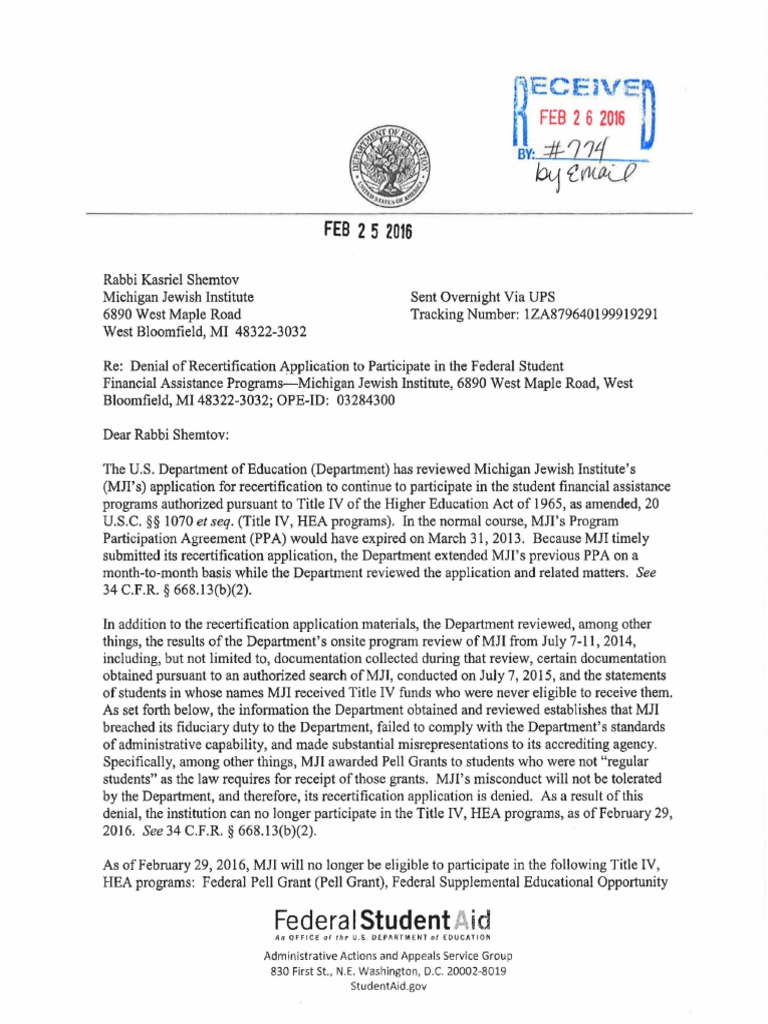 DOE-Letter (1) 2 | PDF | Pell Grant | Academic Degree